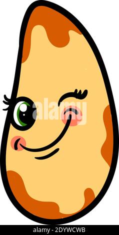 Peanut winking, illustration, vector on white background Stock Vector ...