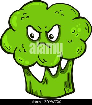 angry face of green broccoli cartoon character style Stock Vector Image & Art - Alamy