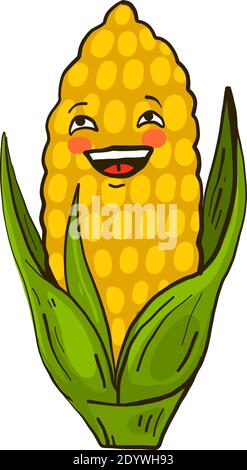 funny corn on the cob cartoon illustration Stock Vector Image & Art - Alamy