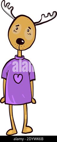 A cartoon illustration of a deer looking sad Stock Vector Image & Art ...