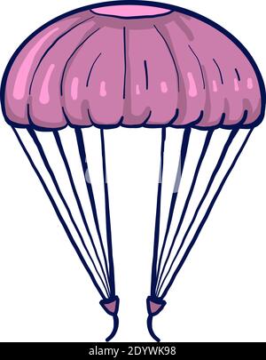 Purple parachute, illustration, vector on white background Stock Vector ...