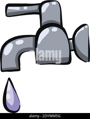 Water tap grey icon. Isolated on white background Stock Vector Image ...