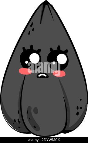 Cartoon character of sunflower seeds with smile expression. Vector ...
