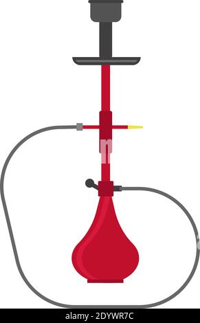 A black hookah icon isolated on a white background - concept of smoking ...