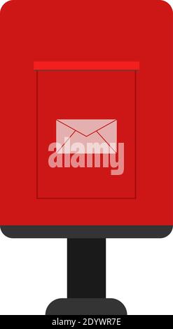 Red letterbox, illustration, vector on a white background Stock Vector ...