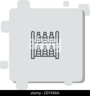 Bottle rack icon. Outline bottle rack vector icon color flat isolated ...