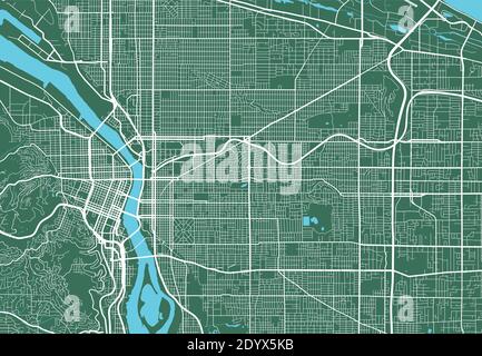 Portland map. Detailed map of Portland city administrative area ...
