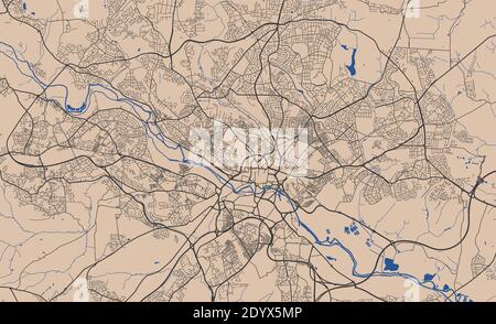 Leeds map. Detailed map of Leeds city administrative area. Cityscape ...