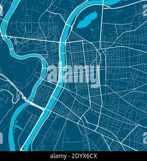 Lyon map. Detailed map of Lyon city administrative area. Cityscape ...