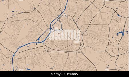 Lille map. Detailed map of Lille city administrative area. Cityscape ...