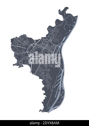 Strasbourg map. Detailed map of Strasbourg city administrative area ...