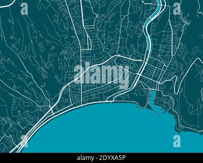 Nice map. Detailed map of Nice city administrative area. Cityscape ...