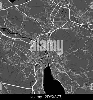 Vector map of Zurich. Street map poster illustration. Zurich map art ...