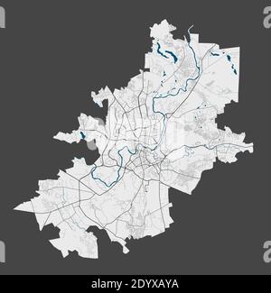 Vilnius map. Detailed vector map of Vilnius city administrative area ...