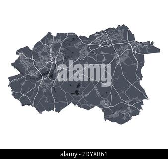 Wakefield map. Detailed map of Wakefield city administrative area ...