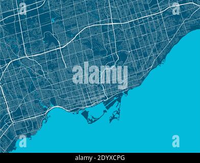 Toronto city plan, detailed vector map template for your design Stock ...
