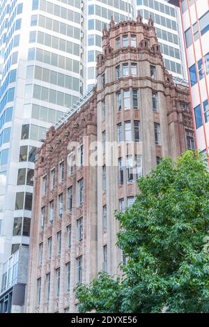 The Auckland Ferry Building, a historical landmark, serves as a ...