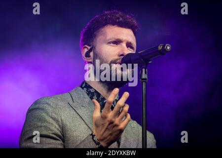 British singer Calum Scott performs on stage, London, UK Stock Photo ...