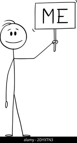smiling stickman character holding sign with word BONUS vector ...