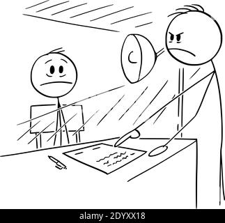 Police investigator interrogating criminal in interrogation room Stock ...