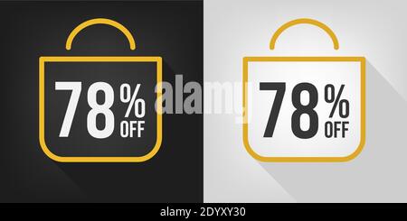 78 seventy eight percent vector circle chart, percentage diagram graph ...