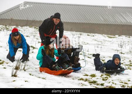 Isabella Monaghan sledging on Divis and Black Mountain near Belfast ...