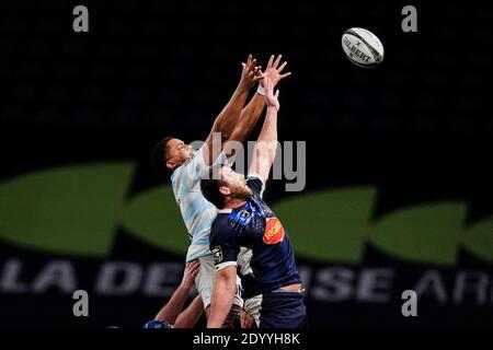 Boris Palu (R92) vs Victor Moreaux (SUA) during the rugby TOP 14 match ...