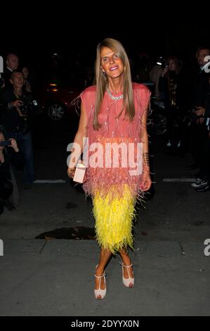 Anna Dello Russo arriving at Grand Diner Du Louvre during Paris Fashion ...