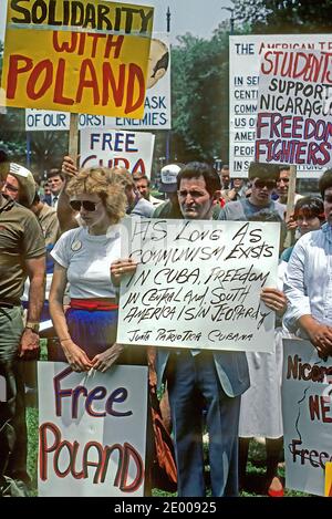 Washington, DC., USA, July, 1983 Anti war in Vietnam protest sign ...