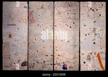 Medieval world map with Jerusalem at Centre. Psalter world map. 1260 ...
