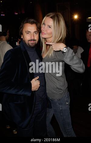 Henri Leconte and his wife Florentine Leconte during the unveiling of ...