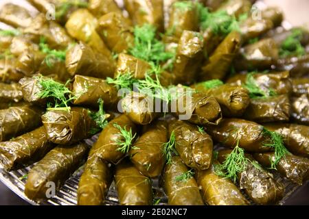 Lebanese traditional Warak Enab food Stock Photo - Alamy