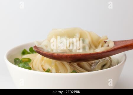 Dumpling Kalguksu on a white background Stock Photo - Alamy