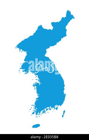 Korean Peninsula, Demilitarized Zone Area, political map. North and ...