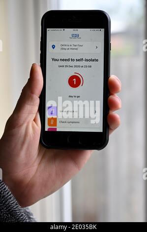 NHS Self Isolate Track and Trace App Stock Photo - Alamy