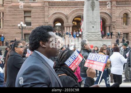 General public attending Rob Ford funeral, Toronto, Canada-March 2016 ...