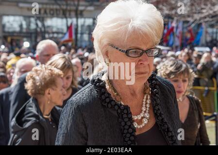 Diane Ford enters Saint James Cathedral during the funeral of her son ...