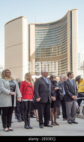 Doug Ford and family during Rob Ford's Funeral in Toronto, Canada 2016 ...