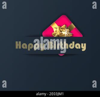 Realistic black gift box with red ribbon bow. Concept of abstract ...