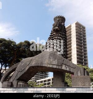 Modern statue of the Lion of Judah. Addis Abeba. Ethiopia Stock Photo ...