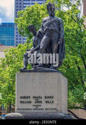 Monument to explorers Burke and Wills, Melbourne, Victoria, Australia ...