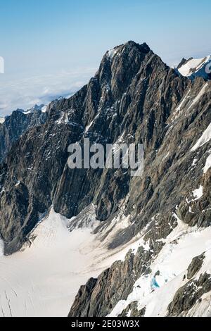 Aerial view of Mt. Cook covered with snow, Mt. Cook National Park, New ...