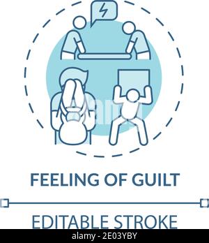 Guilt concept icon. Blame idea thin line illustration. Responsibility ...