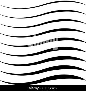 Curved calligraphic line strip, vector, ribbon like road element of ...