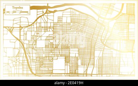 Urban vector city map of Topeka, USA. Kansas state capital Stock Vector ...
