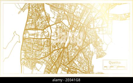 Quetta Pakistan City Map in Retro Style in Black and White Color ...