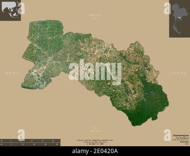 Chachoengsao, province of Thailand. High resolution satellite map ...