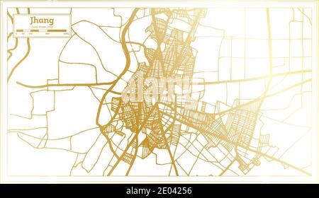 Jhang Pakistan City Map in Black and White Color. Vector Illustration ...