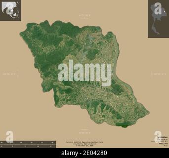 Mukdahan, province of Thailand. High resolution satellite map ...