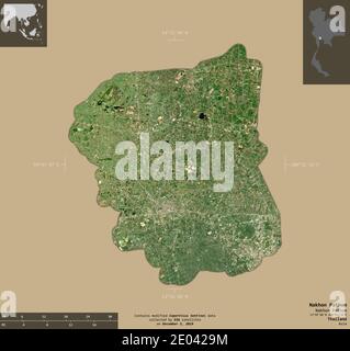 Nakhon Pathom, province of Thailand. High resolution satellite map ...